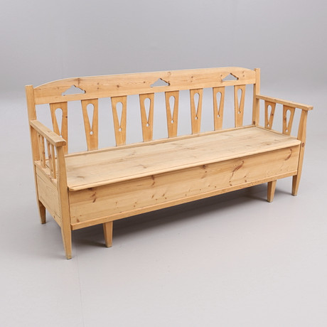 A kitchen sofa, almoge, pine, extendable, 1800/20th century. Swedish ...