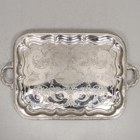 BRICKA vitmetall, 1900-tal. Silver & Metall - Övriga metallföremål ...