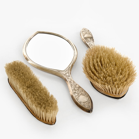 3-piece silver toilet set, Colen Cheshire, Chester, England, 1908 ...