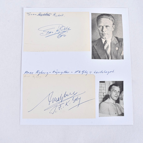 SVEN RYDELL. autograf, medföljer autograf Arne Nyberg. Böcker, Kartor ...