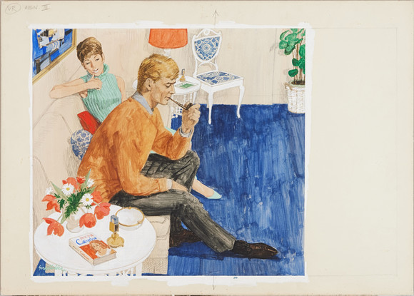 GERD MILLER (1925-1988). “Firmafest”, mixed media on cardboard. Art ...