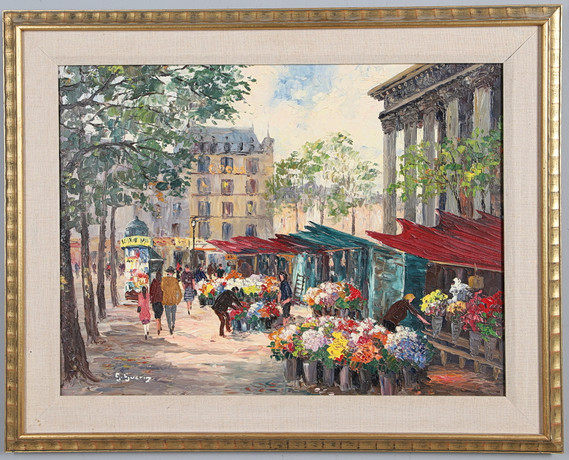 GEORGES GEURIN (B. 1910). MARCHÉ AUX FLEURS DE LA MADELEINE. Art ...