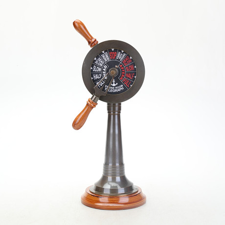 MACHINE TELEGRAPH, antique style, metal and wood, contemporary replica ...