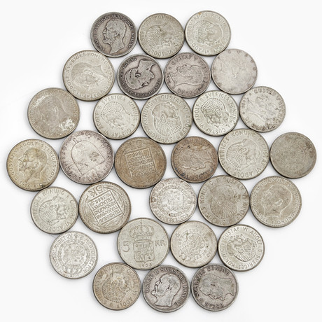 SVENSKA SILVERMYNT, 30 st. Mynt, Medaljer & Frimärken - Mynt & Sedlar ...
