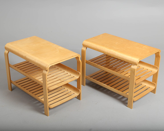 RICHARD CLACK. IKEA. SKOSTÄLLOR, ett par, ”Klantra”, gjuten björkträ ...