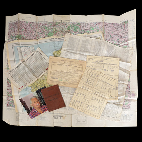 ATTRIBUTED WW2 SAS/SOE SILK CODE SHEET S, ESCAPE MAP, & EPHEMERA, 'F ...