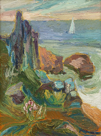 GUNNAR JONN. Coastal landscape, oil on canvas, signed. Art - Paintings ...