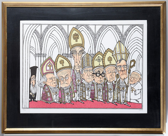 EWERT KARLSSON. Lithograph, satirical motif, signed, numbered 115/300 ...