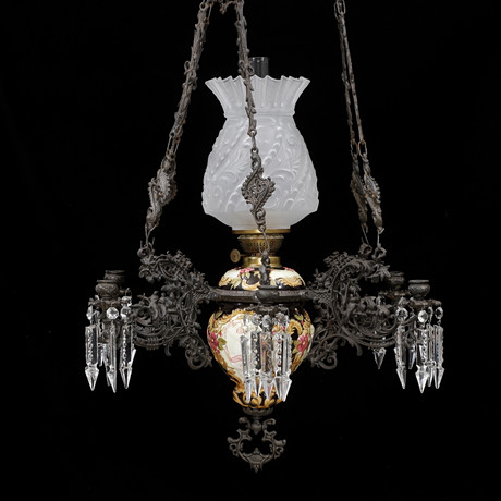 A MAJOLICA CEILING PHOTOSHOP LAMP, second half of the 20th century ...