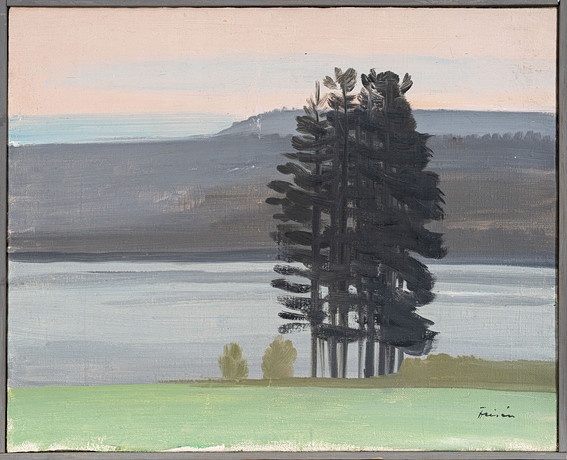 VERA FRISÉN. Oil on canvas, Landscape by river, Signed. Art - Paintings ...