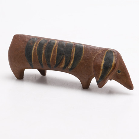 LISA LARSON. Figurine, “Tax” from the series Lilla Zoo, stoneware ...