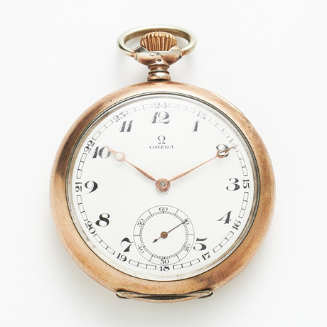 OMEGA, pocket watch, silver/800, white enamelled dial, Arabic numerals ...