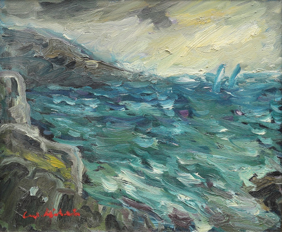 LARS HERDER. Coastal motif, oil on canvas, signed. Art - Paintings ...