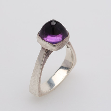 RING, STERLING SILVER, WITH PURPLE STONE, MEXICO. Jewellery & Gemstones ...