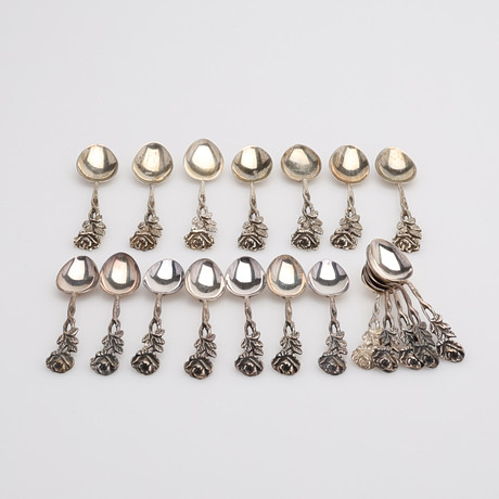 SKEDAR, 19 STYCKEN, MODELL "ROS", SILVER, TOTAL VIKT 169 GRAM. Silver ...