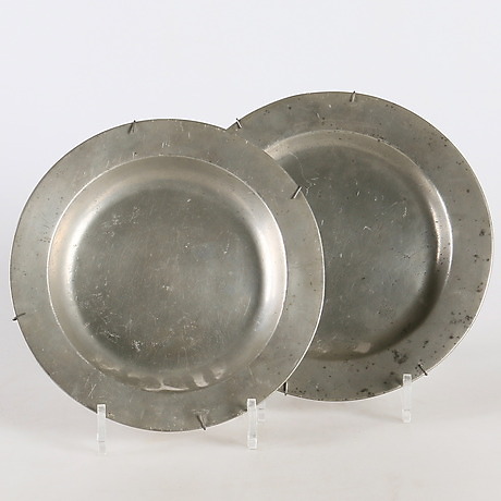 PLATES, 2 pcs. Pewter, Fredrik Ahlman and Johan Henrik Bodecker ...
