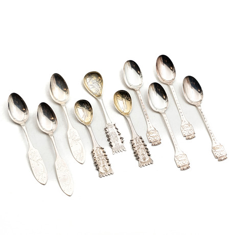 SAMLING TESKEDAR, 10 delar, Silver. Silver & Metall - Silver - Auctionet