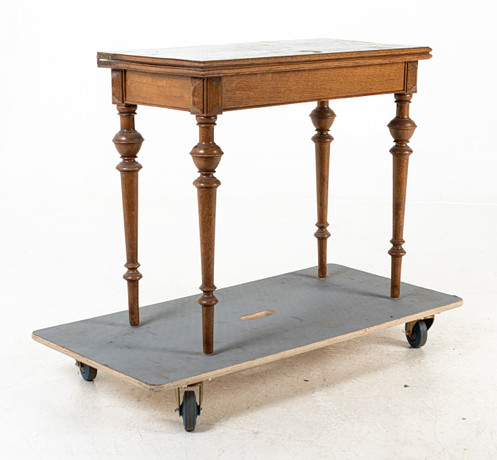 A Neo-Renaissance oak gaming table, turn of the century 1900. Furniture ...