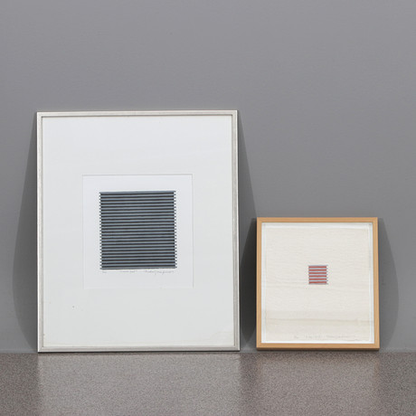 PEDER JOSEFSSON. Graphic sheets, two pcs. Compositions. Signed. Art ...