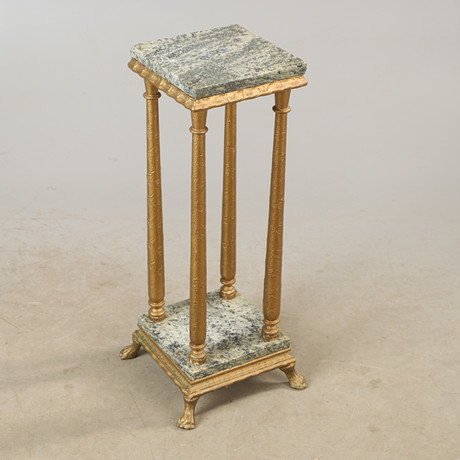 PEDESTAL, gilded with marble tops. Furniture - Other - Auctionet