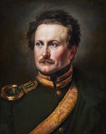 CARL PETER MAZER (1807-1884). Portrait of a man in uniform. Art ...