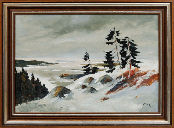AXEL LIND. Winter picture, oil on canvas, signed. Art - Paintings ...