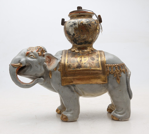 Japanese elephant in Satsuma porcelain, early decades of the 20th ...