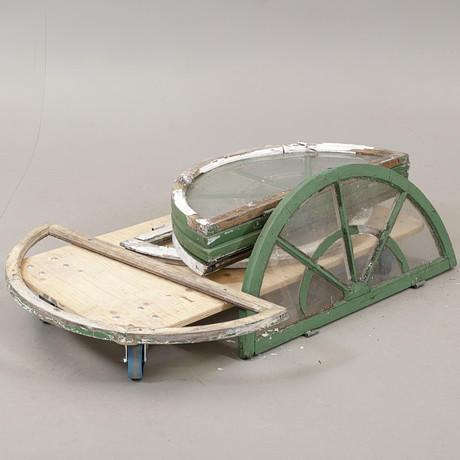 A set of seven crescent shaped window frames, first half of the 20th ...