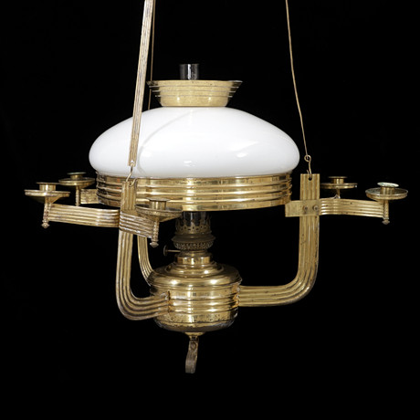 CEILING PHOTOSHOP LAMP, brass, Art Nouveau, early 1900s, height 125 cm ...