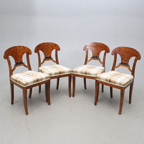 A set of four Karl Johan-style chairs, early 20th century. Furniture ...
