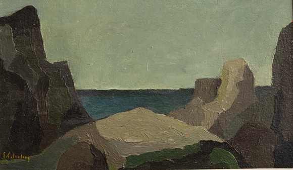 ERIC CEDERBERG. Coastal landscape, oil on panel, signed. Art ...
