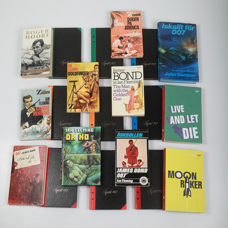 IAN FLEMMING. Books and paperbacks, 21 pieces, fol. a. Albert Bonniers ...