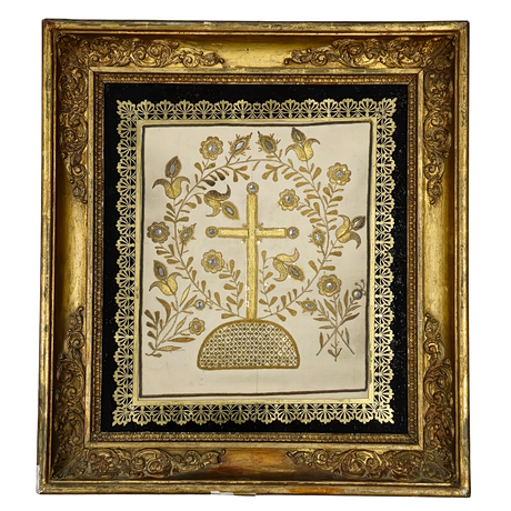 SPANISH EMBROIDERY WITH GOLD THREAD ON SILK. 19TH CENTURY. Carpets ...