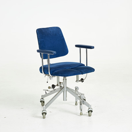 WORK CHAIR/COXIT CHAIR, chromed metal frame, textile and leather ...