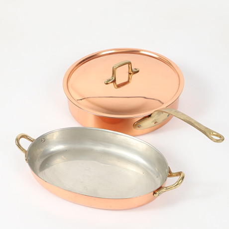 TRACTOR PANS, 2 pieces, copper, Krögarhuset. Silver & Metals - Pewter ...