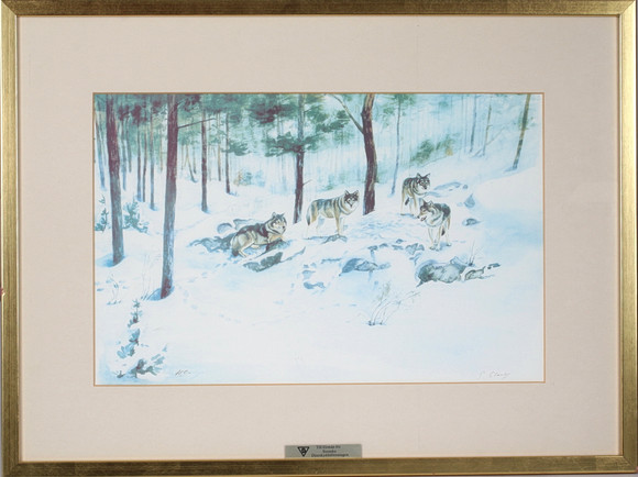 STEPHEN CLARK. Wolves, lithograph in colours, signed HC edition. Art ...