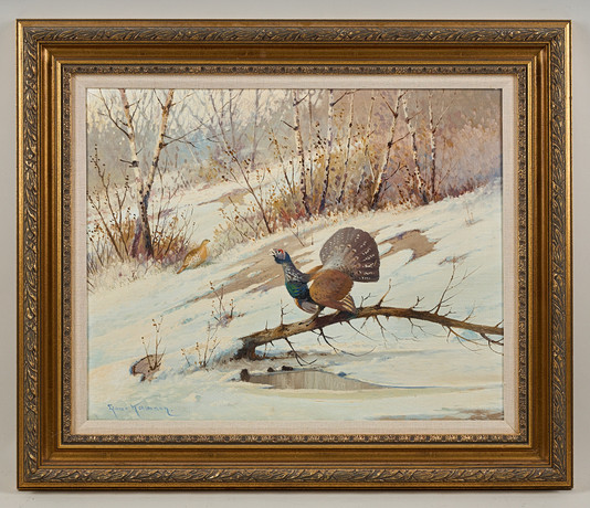 EJNAR KOHLMANN. Caper game, signed, oil on canvas. Art - Paintings ...
