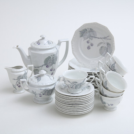 COFFEE SET, 35 pieces, porcelain, Maria “Blackberry”, Rosenthal ...