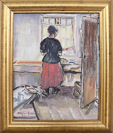 OLLE CARLSSON. Interior motif, oil on canvas, signed. Art - Paintings ...