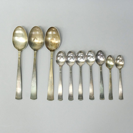 SKEDAR, "ROSENHOLM", SILVER, TIO STYCKEN. Silver & Metall - Silver ...