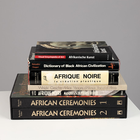 A collection of books on African art and culture, overview works ...