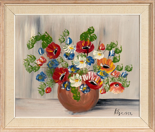 WILHELM KÅGE. Oil on panel, Still Life, Signed and Dated 1952. Art ...