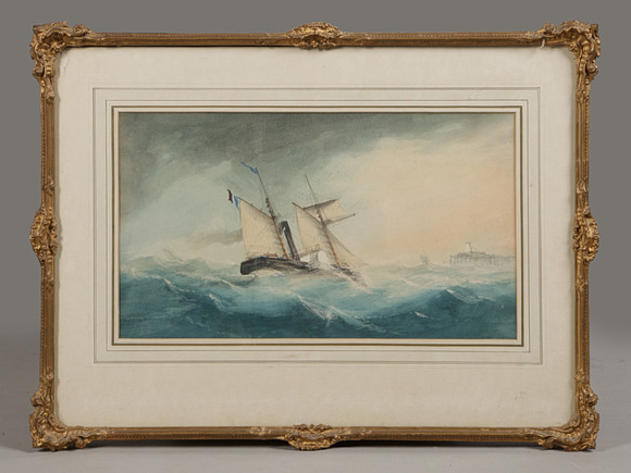 RICHARD MARKES (BRITISH, 1875-1920) "BOAT ON ROUGH SEAS". Art ...