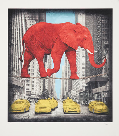 LARS TUNEBO. “High in New York”, flat print, numbered 11/35, signed ...