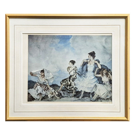 SIR WILLIAM RUSSELL FLINT. EVE, YASMINE AND AN UNFINISHED PICTURE. Art ...