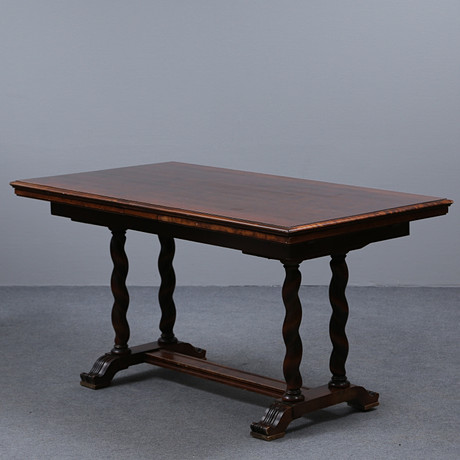 LIBRARY TABLE WITH PULL-OUT BOARDS, CIRCA 1930S, STAINED BIRCH ...