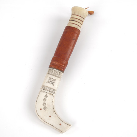 SAMI KNIFE WITH SHEATH, half horn, signed PSN. Weapons & Militaria ...