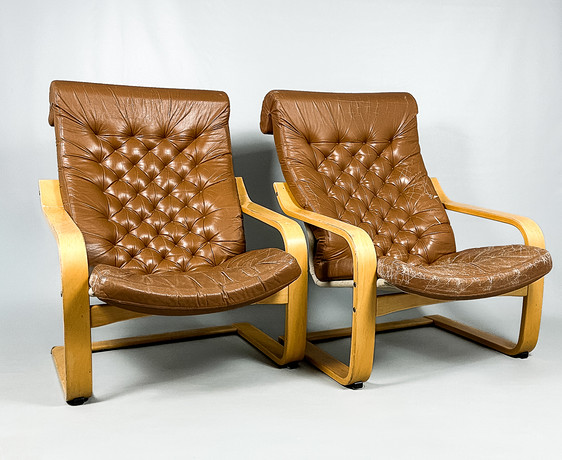NOBURO NAKAMURA. A pair of IKEA 'Poem' armchairs, second half of the ...