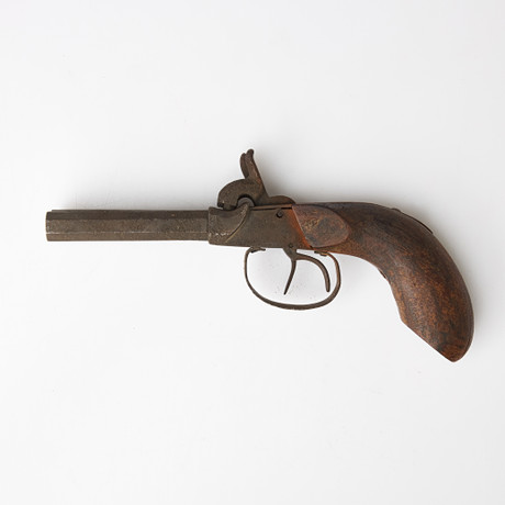 IMPACT LOCK GUN. a German double-barreled, second half of the 19th ...
