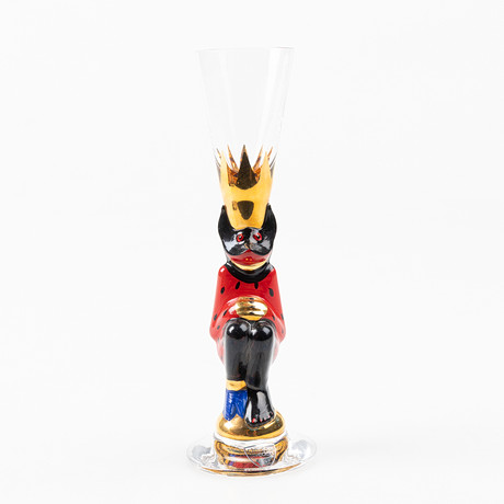GUNNAR CYRÉN. Snapsglas, "Nobel", sk "Djävulsglas", rött, Orrefors ...